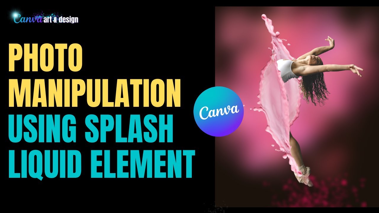 photo manipulation using splash liquid element | Flying pink ballerina | Canva Art Design ...
