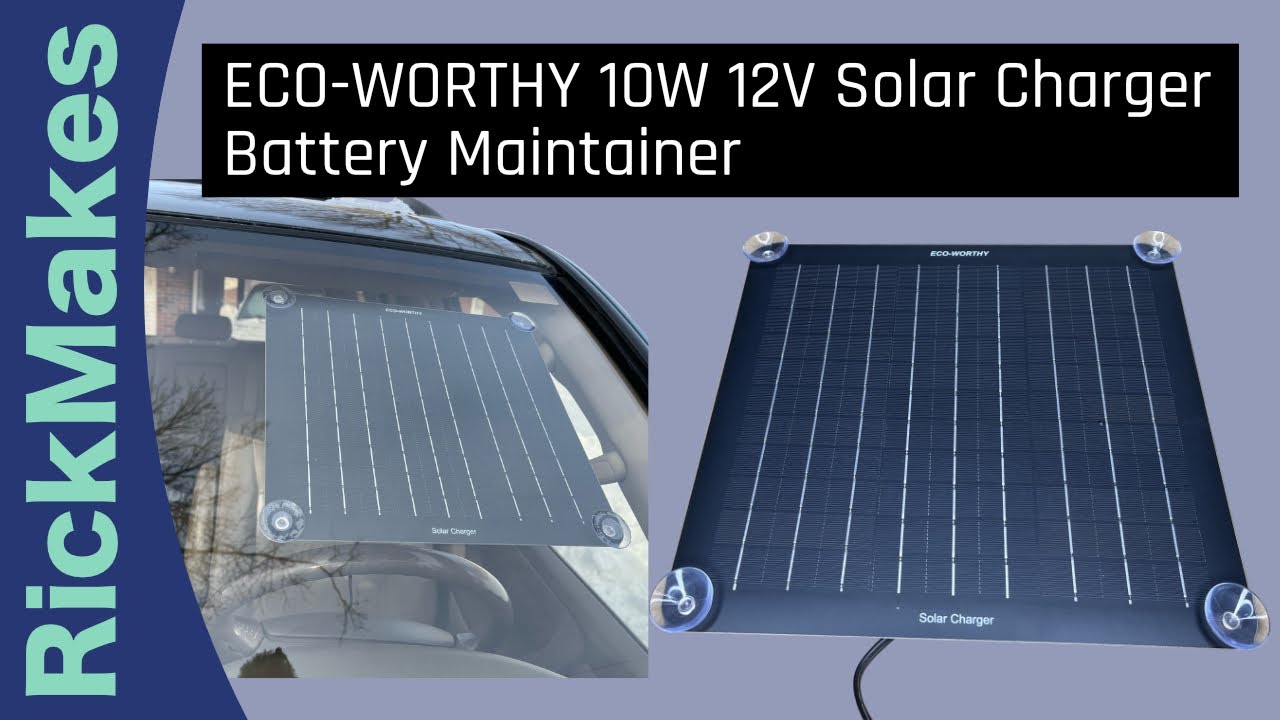ECO-WORTHY 10W 12V Solar Charger Battery Maintainer - YouTube