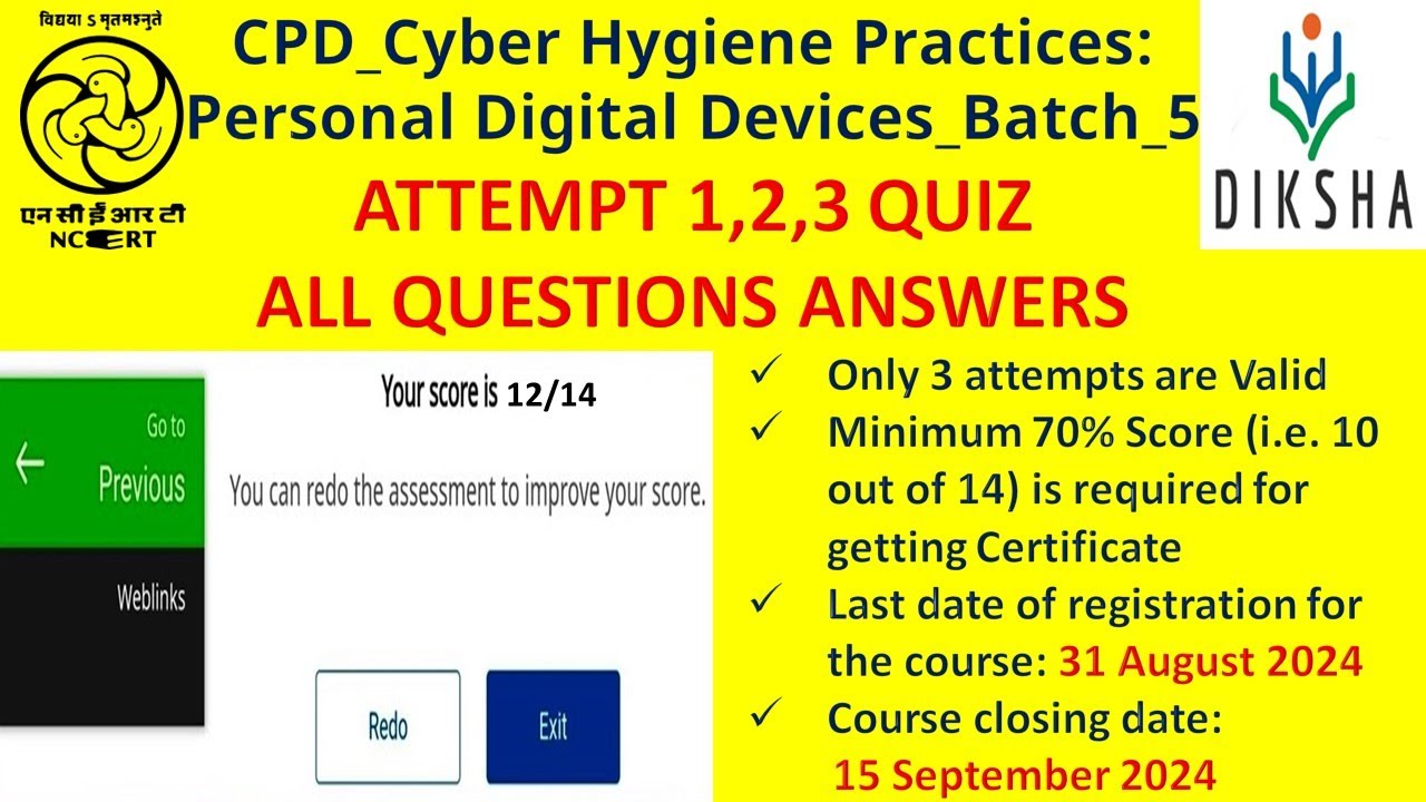 CPD Cyber Hygiene Practices Personal Digital Devices Batch 5|QUIZ ...