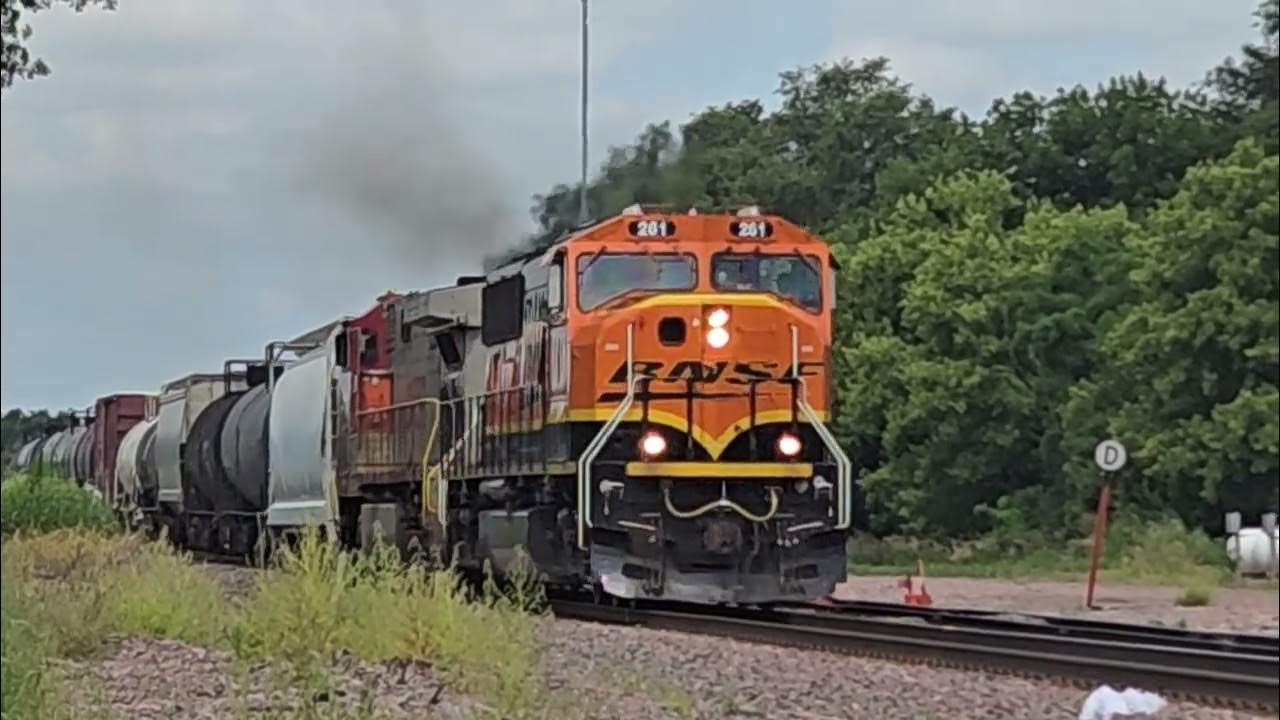 8-1-24 - BNSF 261 in Manley, MN - YouTube