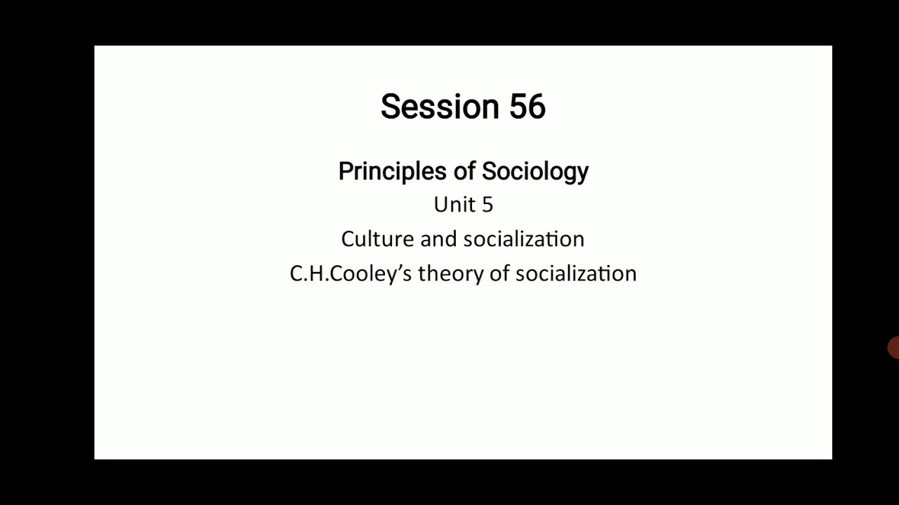 Session 56 | C. H. Cooley's theory of socialization | LMS - YouTube