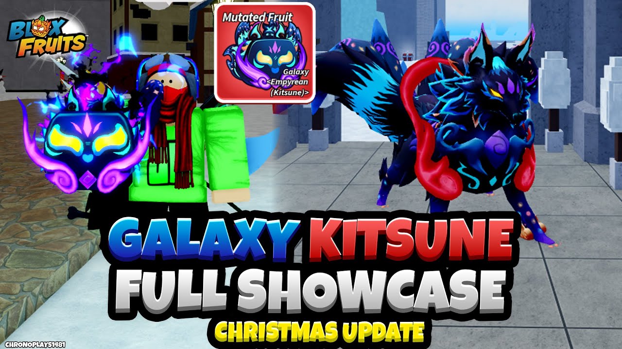 NEW Galaxy Kitsune Fruit Skin FULL SHOWCASE! | Blox Fruits Christmas Update - YouTube