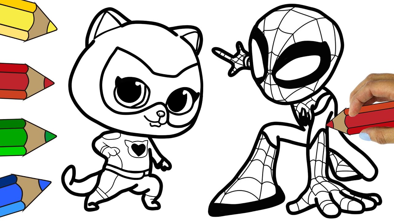 Drawing of the Marvel's Spidey vs SuperKitties Bitsy ⭐How to Draw ...