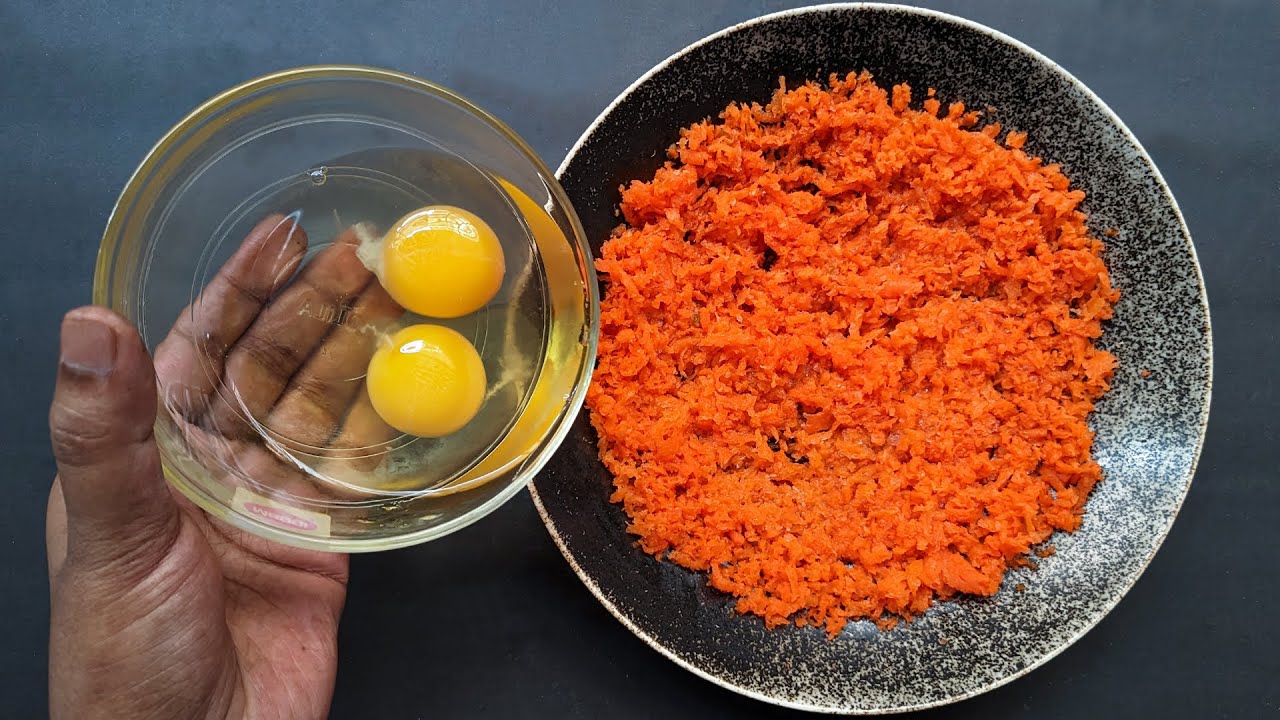 Just Pour Eggs On Grated Carrots Its So Delicious | Simple Breakfast ...