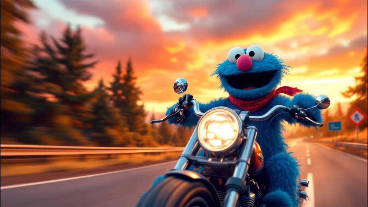 Grover on a Motorcycle in 3D: Hilarious Riding Adventure! - YouTube