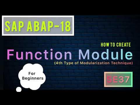 SAP ABAP-18 (How to Create Function Module 4th type of Modularization technique) For Beginners ...