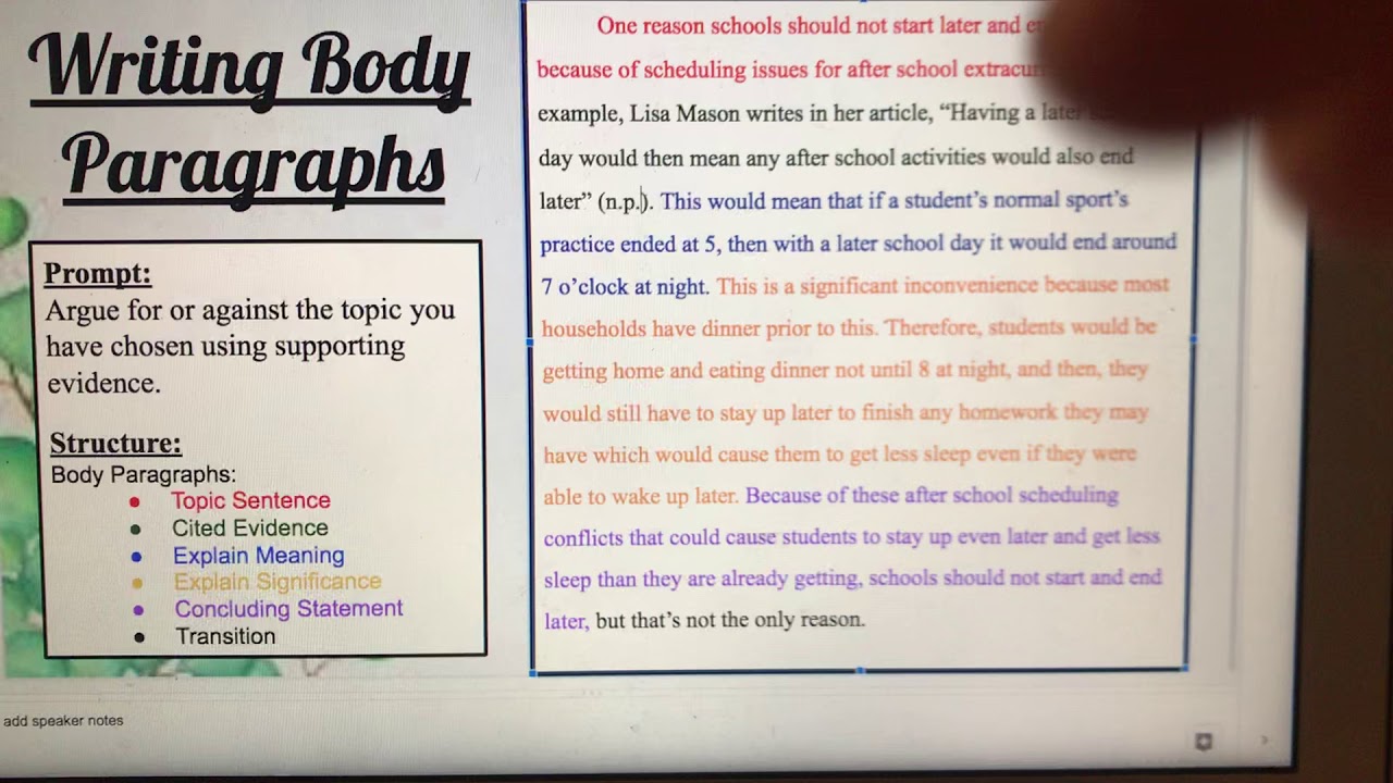 Argumentative body paragraph - YouTube