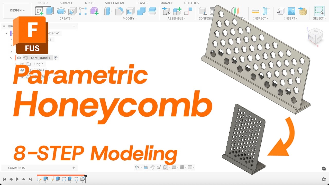 How to Design a Fully Parametric Honeycomb Pattern in Fusion 360 - YouTube