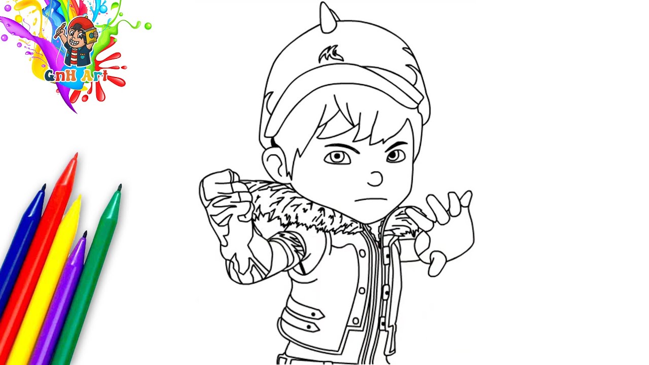 KEREN!! CARA MENGGAMBAR BOBOIBOY FROSTFIRE YANG MUDAH 2023 || FULL ...