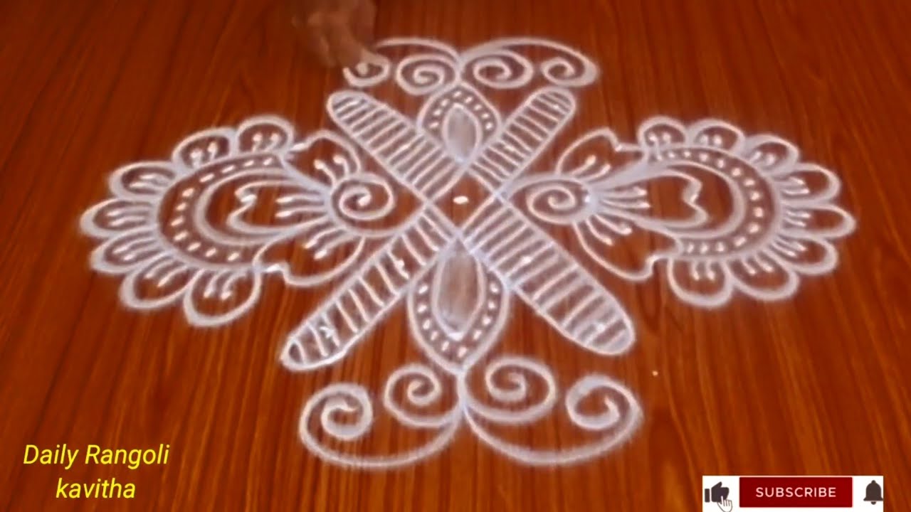 Easy simple kolam/Simple rangoli hand designs/small daily rangoli ...