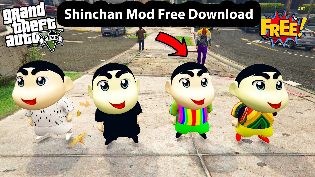 How to Install Shinchan Mod in GTA 5 | Free AddonPeds Mod by G5Mods ...