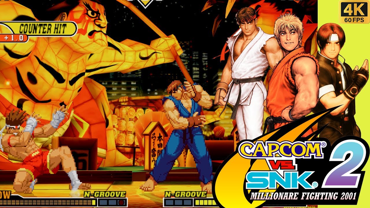 Capcom vs SNK 2 (2001) - Arcade Mode Walkthrough - Ryu, Ryo, Kyo - 4K ...