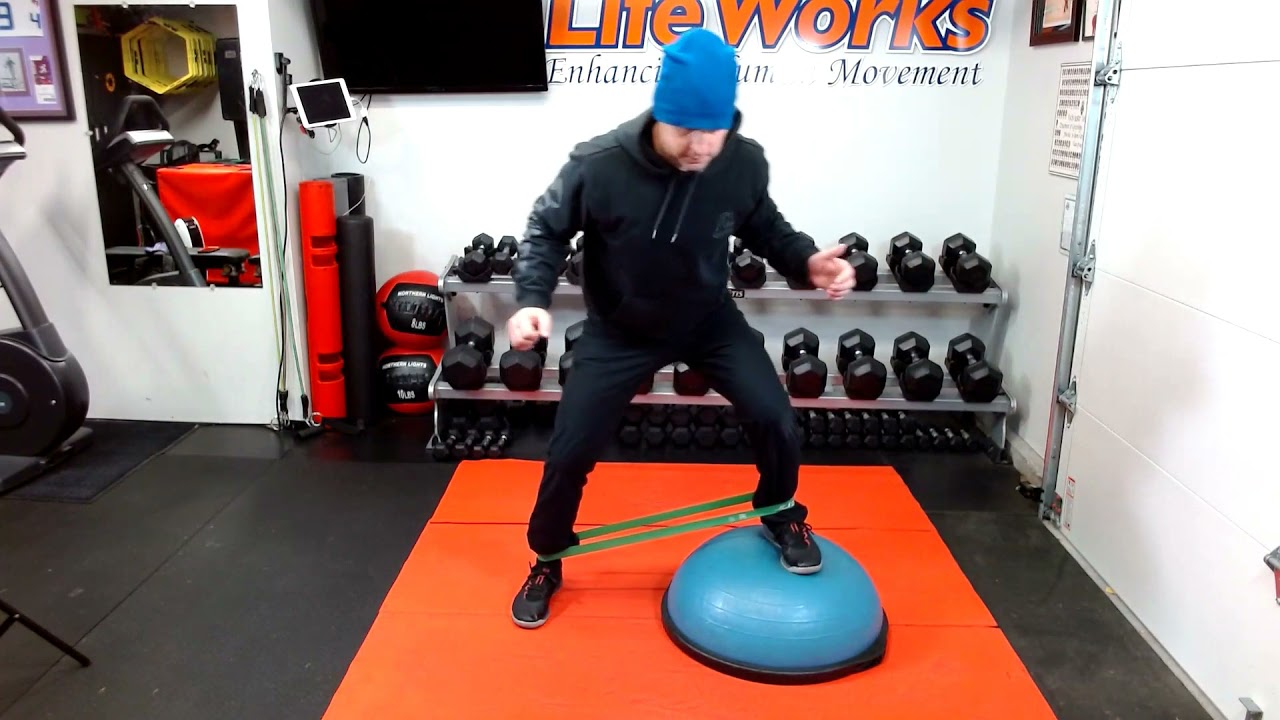 Banded BOSU Side Step Up - YouTube