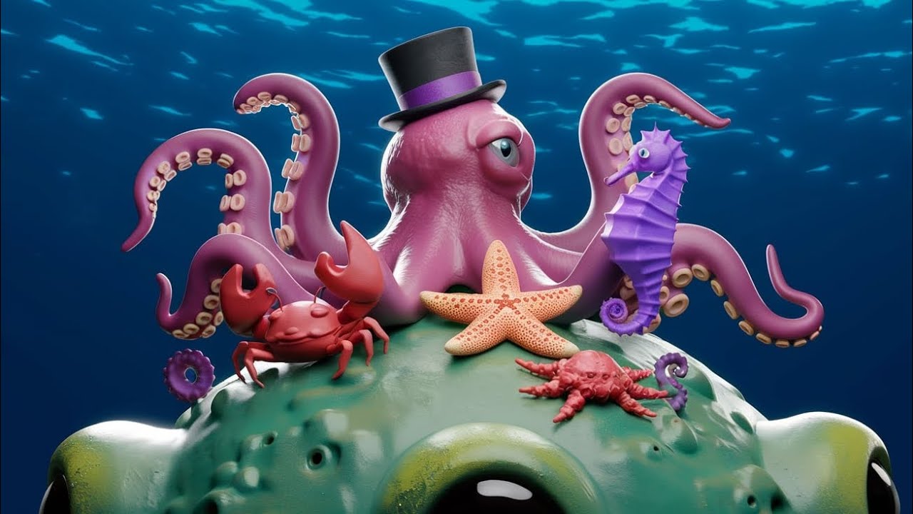 A cute tale of octopus 🐙and##🐋 his friends## - YouTube