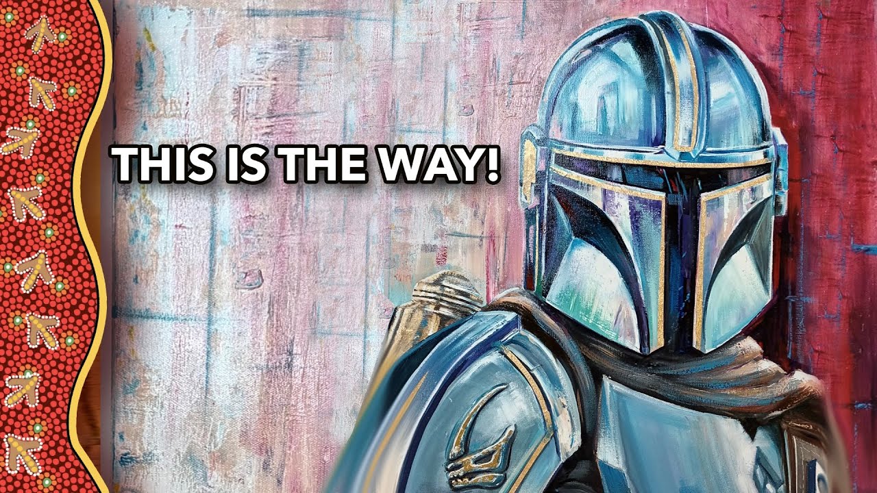 The Mandalorian Portrait Painting - Acrylics on Canvas - YouTube