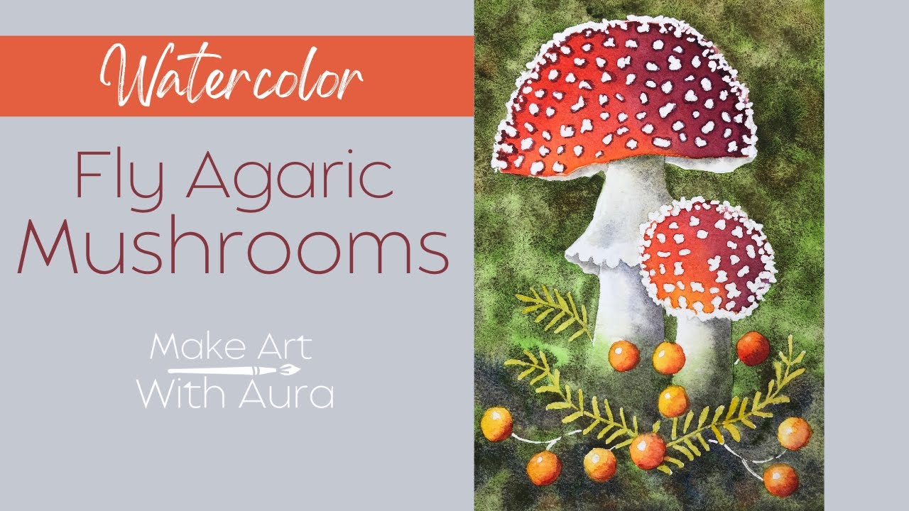 Mushroom Watercolor Tutorial - Autumn Painting Step by Step - YouTube