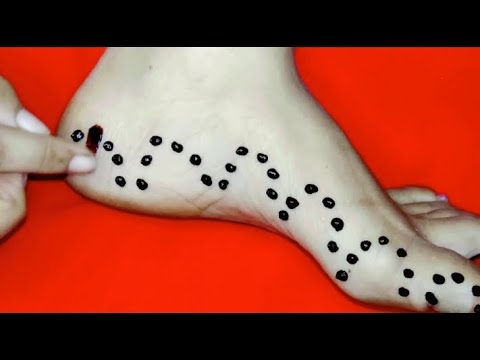 dot mehndi design for legs by finger ll legs henng mehndi designs by finger mehndi design trickc ll