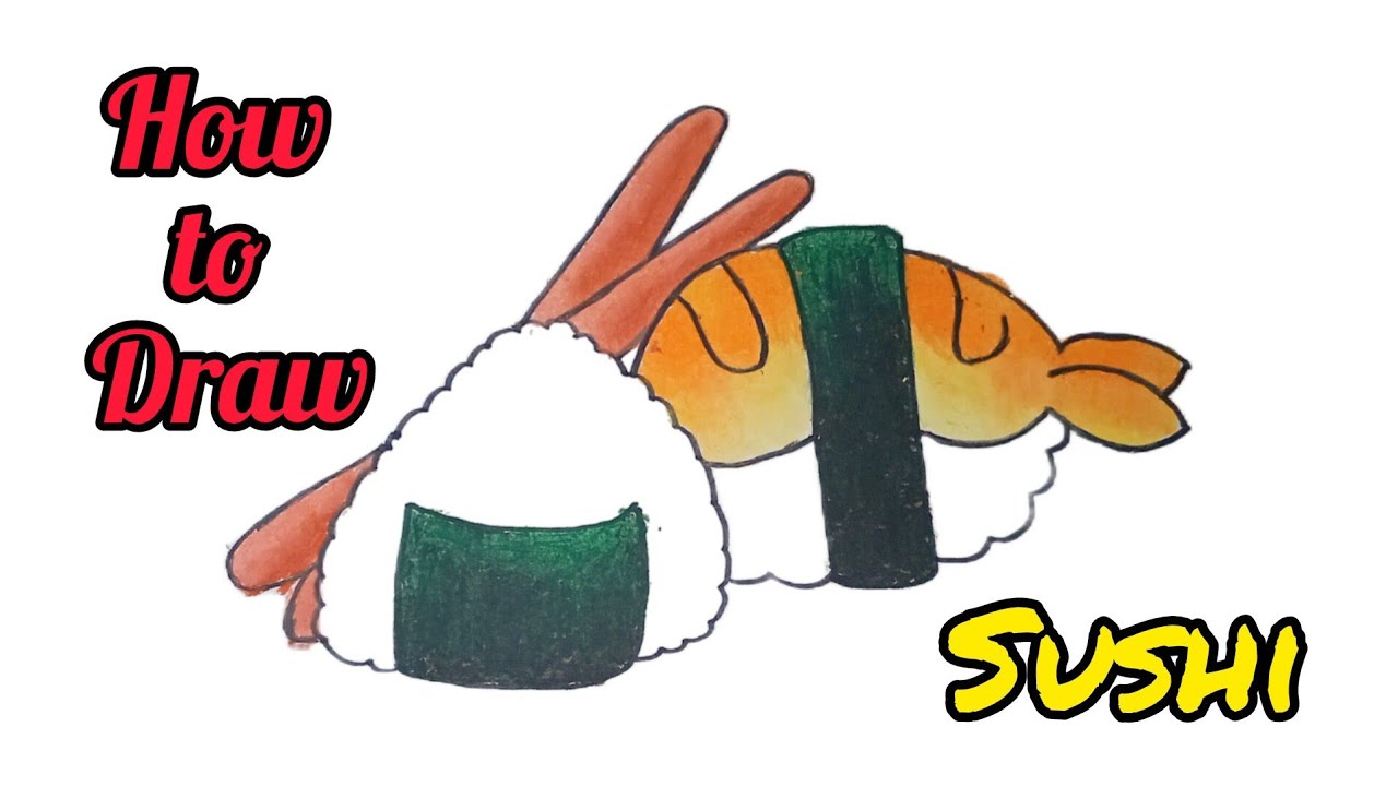 How to Draw Sushi|| Cara menggambar Sushi|| Super Easy|| SVS Art Kids ...