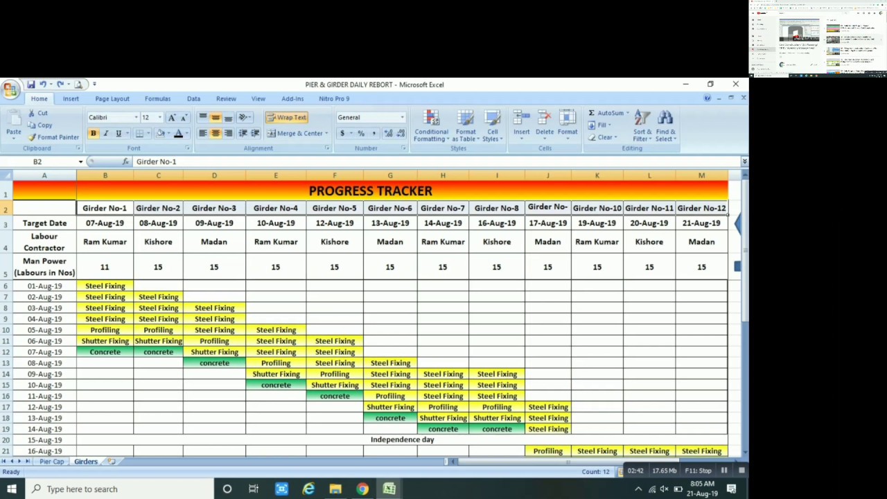 67 | Progress Tracker Alert Daily | Calendar Progress chart | Civil ...