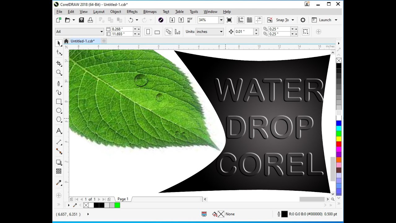 Waterdrop effect in coreldraw | #corel effect #water droplet - YouTube
