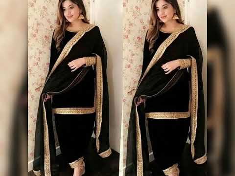 Plain velvet suit with lace /Velvet suit design