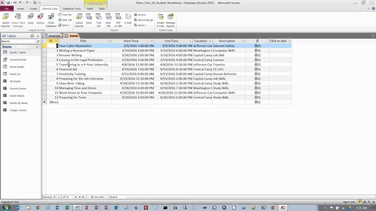 Go! Access 2010, Project 1B, Part 1 of 1 - YouTube
