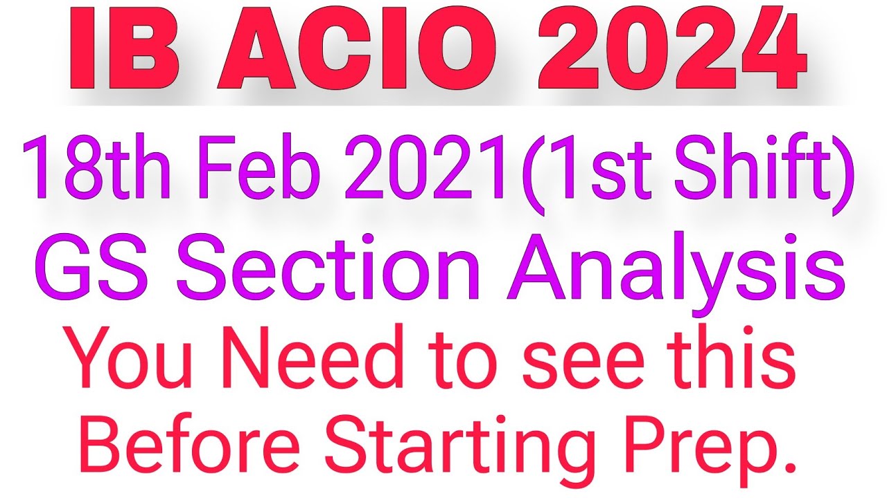 IB ACIO PREVIOUS YEAR PAPER | GK FOR IB ACIO - YouTube