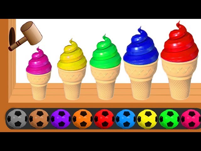 Learn Colors with Ice Cream for Children, Toddlers - Learn Colours for ...