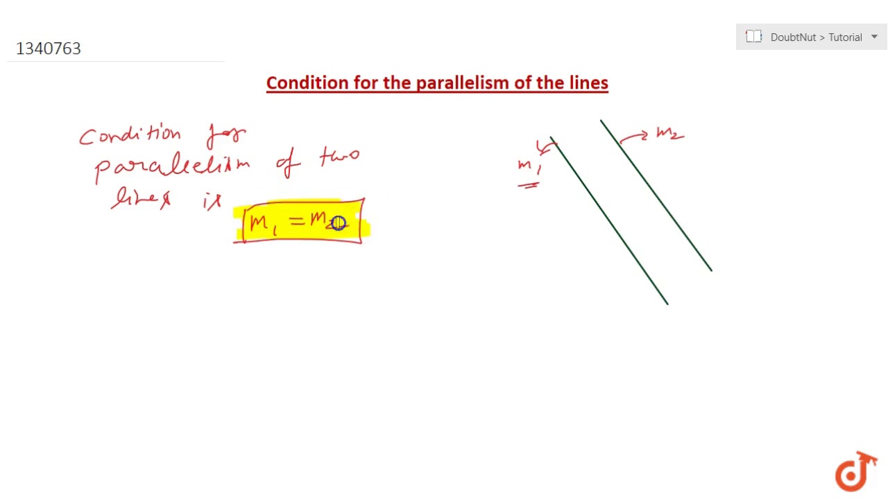 Condition for the parallelism of two lines. - YouTube