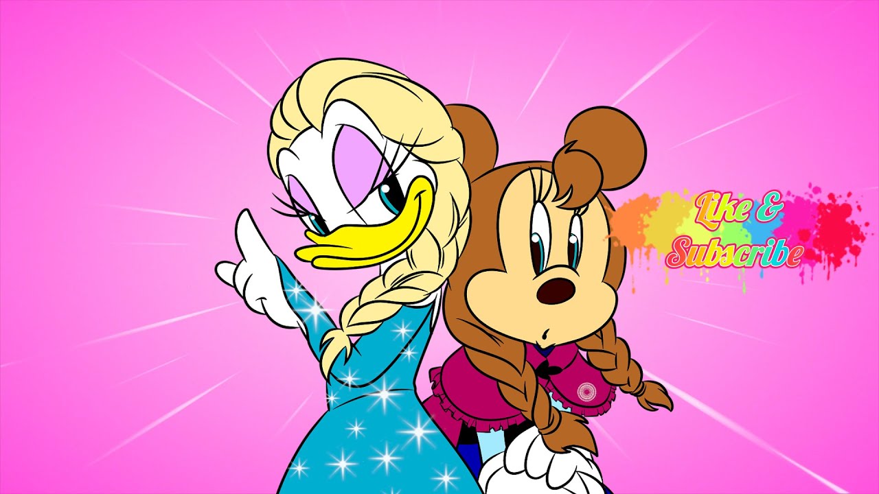 How to Color Looney Tunes Donald and Mickey Frozen coloring video ...