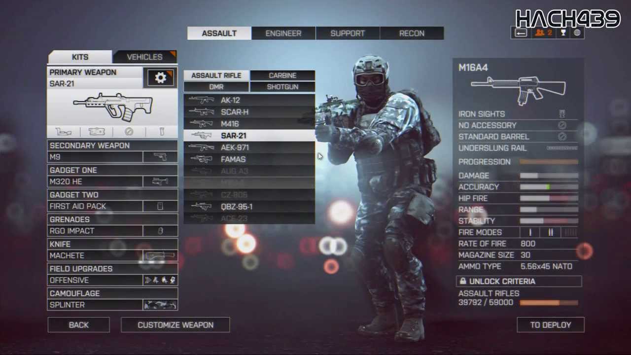 Battlefield 4 Assault Class Weapons