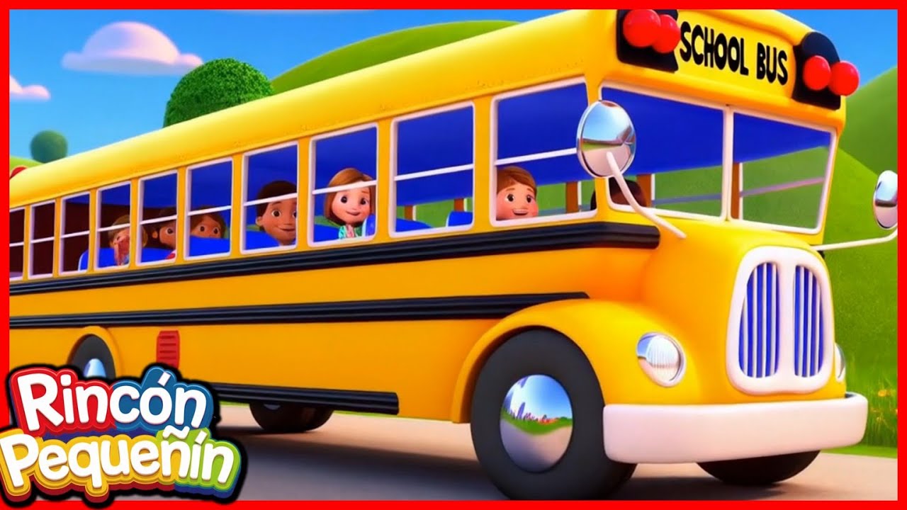 🎵 Las Ruedas del Autobus ⭐(Letra) Canciones infantiles 🍎 ️ Música ...