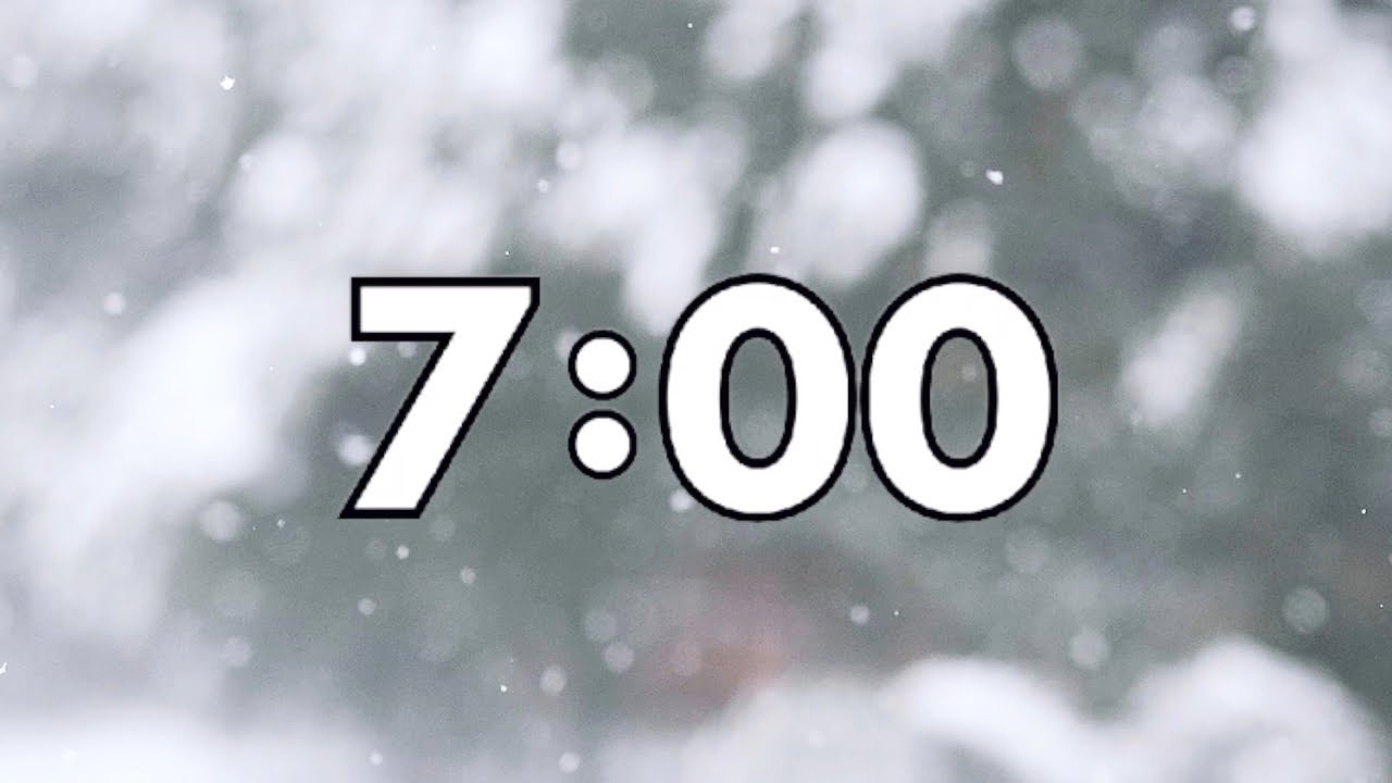 Seven Minute Winter Countdown Timer | Peaceful Falling Snow & Wind ...