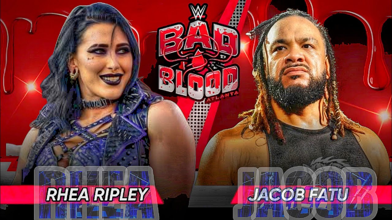 Jacob Fatu vs Rhea Ripley Full Match WWE Bad Blood 2024 Highlights ...