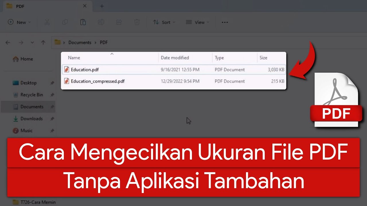 Cara Mengecilkan Ukuran File PDF tanpa Aplikasi - YouTube