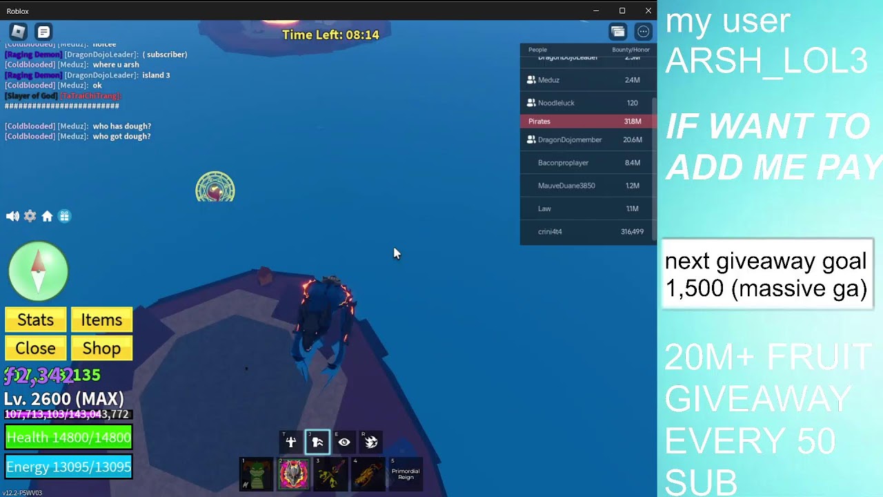 Blox fruit live!!! || Helping subs draco rave v4 , Levi hunt freeze ...