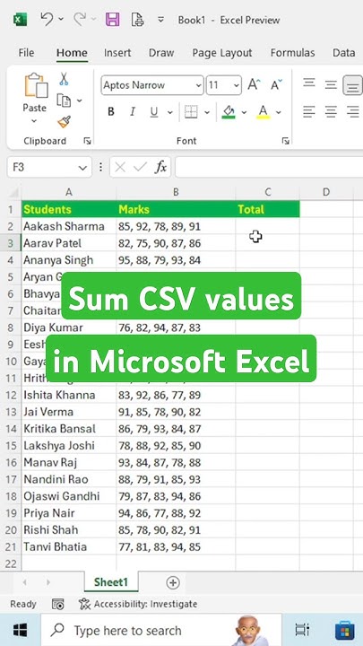 Best way to sum CSV values in Microsoft Excel #excelfunction #excelformulas #exceltipsandtricks ...