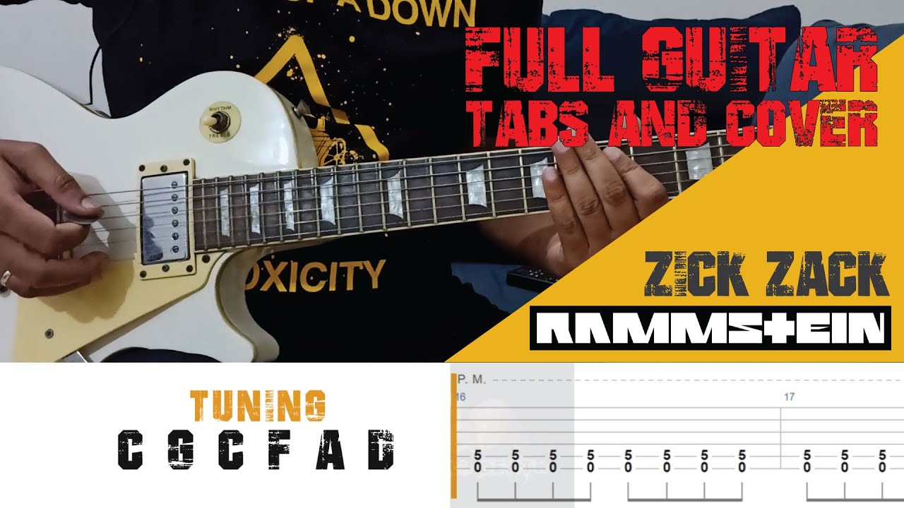 Rammstein Zick Zack- Guitar Cover | Screen TAB - YouTube