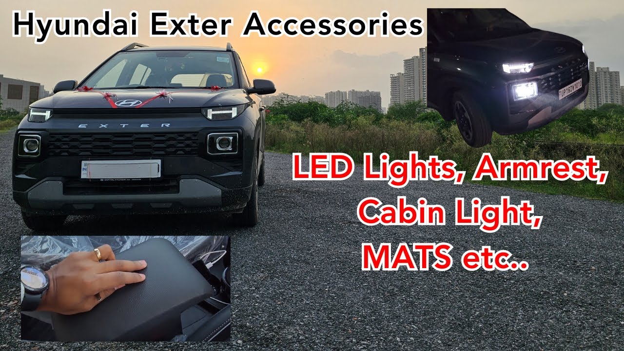 Hyundai Exter Accessories | LED Lights, Armrest, Premium Mats etc with ...