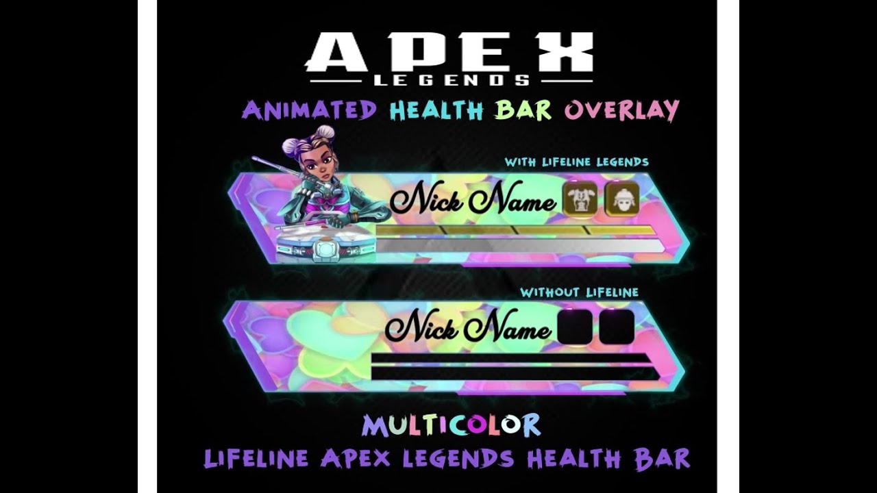 Lifeline Apex legends Animated health bar Multi Color Overlay For live ...