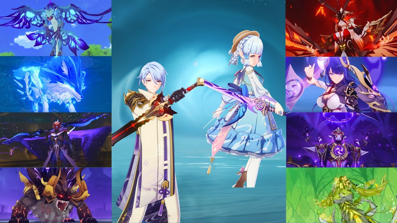 KAMISATO SIBLINGS! | Ayaka & Ayato vs All Weekly Bosses - YouTube