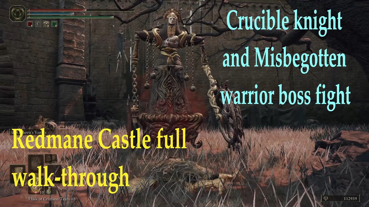 Elden Ring - Redmane castle Full walk-through, Bossfight Misbegotten ...