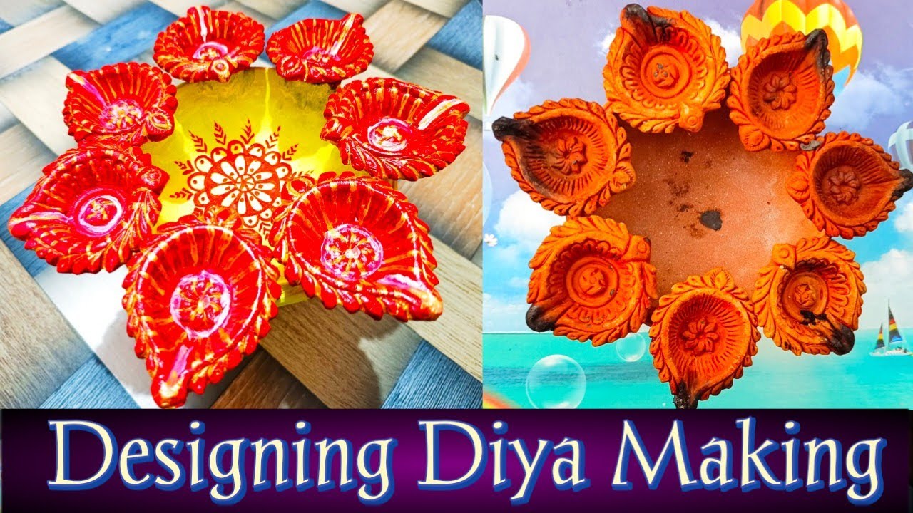 Designing Diya Making At Home !! Diya Making Decoration !! Diya Making ...