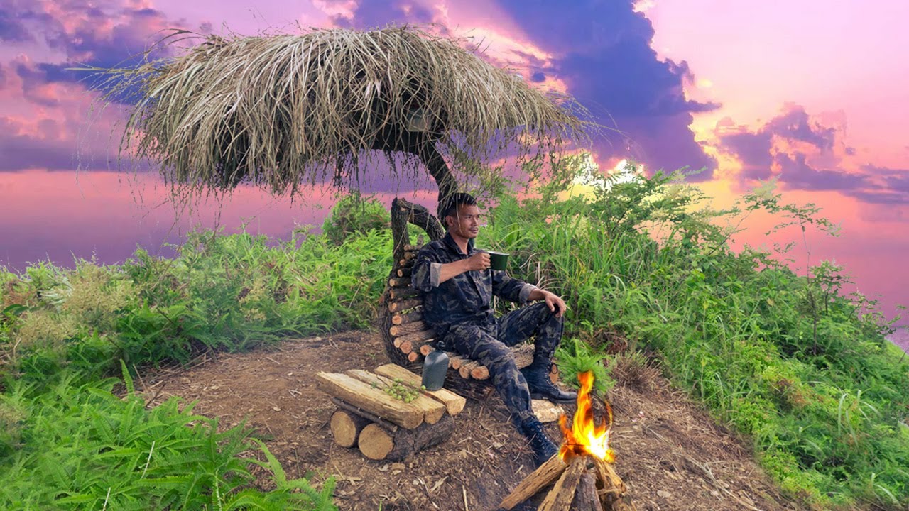 Camping Overnight Alone In The High Mountains, Catching Devil Bees ...