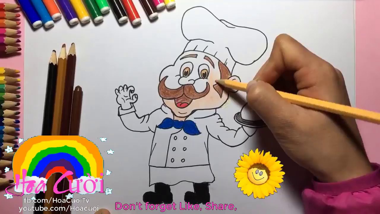 How To Draw A Masterchef for Kids step by step Coloring Pages Learn ...