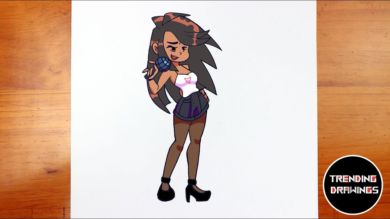 How To Draw FNF MOD Character - Ayana Easy Step by Step - YouTube