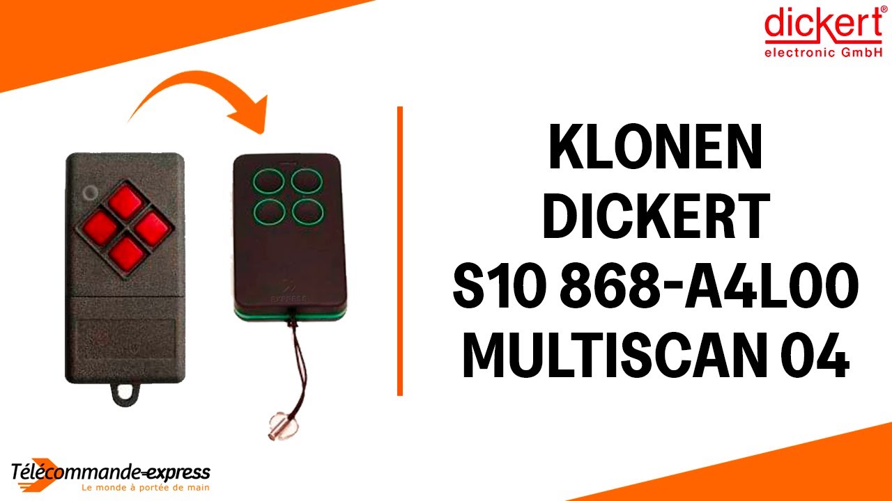 DICKERT S10 868 A4L00 Fernbedienung auf MULTISCAN 04 klonen – Einfache Anleitung - YouTube