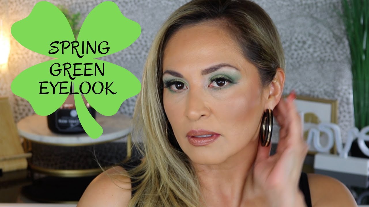 SPRING GREEN EYELOOK||TRYING SOME NEW MAKEUP!! - YouTube