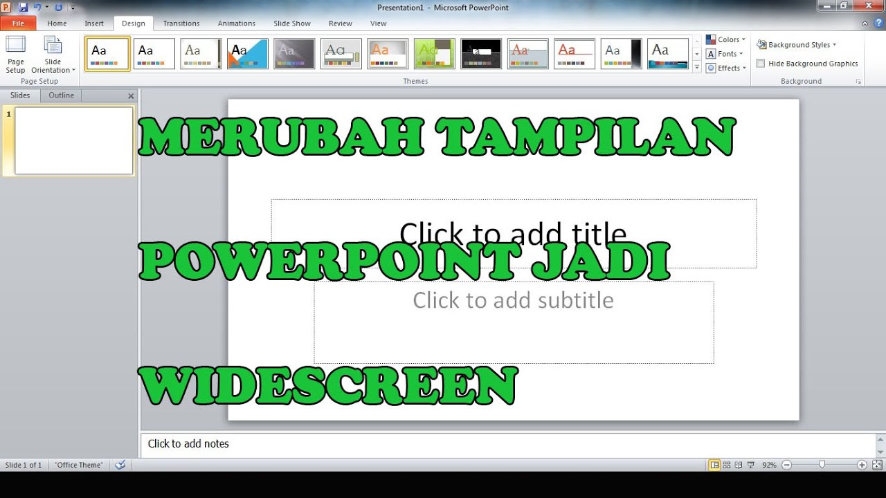 Cara Merubah Tampilan Powerpoint (PPT) Menjadi Widescreen (Layar Lebar ...