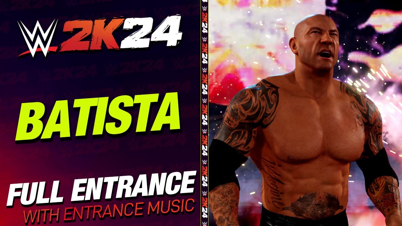 BATISTA WWE 2K24 ENTRANCE - #WWE2K24 BATISTA ENTRANCE THEME - YouTube